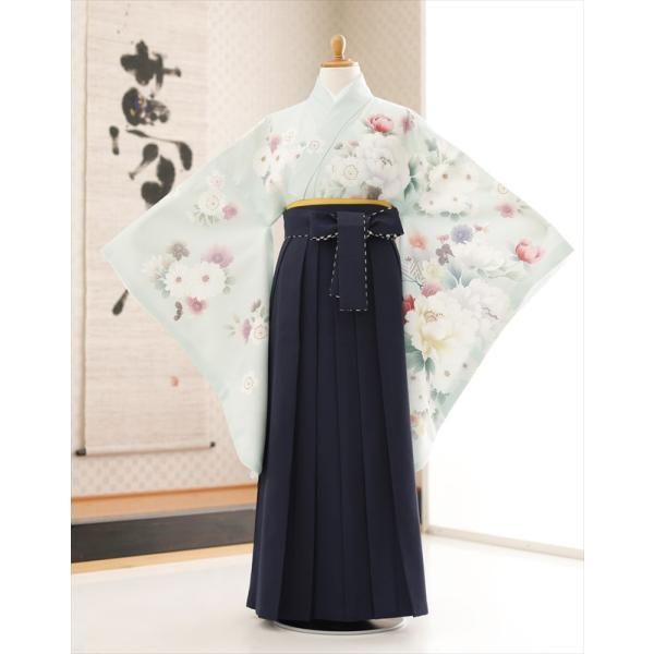 袴レンタル 小学校卒業式 h0988 女の子 フルセット 小学生 レンタル袴 着物レンタル 卒業式 卒業袴 コスプレ 11歳 12歳 13歳 ６年生 女子 人気 往復送料無料 ミントブルーに慶びの麗華×紺市松袴【サイズ】身長…143cm〜1...