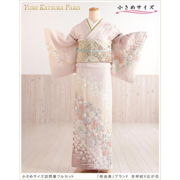 小さいサイズ 桂由美 訪問着レンタル 150cm前後 卒業式 母 着物 入学式 ママ 着物レンタル フルセット 訪問着 お宮参り 貸衣装 kimono 七五三 母親 正月 イベント 着物レンタル 往復送料無料 hw1473s-5「吉祥絞り辻...