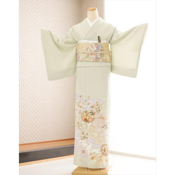 色留袖レンタル it257 色留袖レンタル 結婚式 着物レンタル 色留袖 食事会 表彰式 色留め袖 三つ紋 親族 姉 祖母 式典 人気 正絹 往復送料無料 淡いグリーンに古典吉祥金彩華【サイズ】身長…152cm〜168cm位洋服サイズ…13...