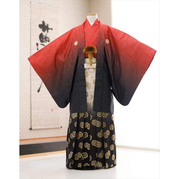 卒業式 袴レンタル 小学校 男 ジュニア jmo152 小学生 紋付袴レンタル フルセット 羽織袴 袴 男性着物レンタル １２歳 十三参り 小学校卒業式 結婚式 Sサイズ 150cm 155cm イベント 和服 往復送料無料「きれいな朱赤ぼ...
