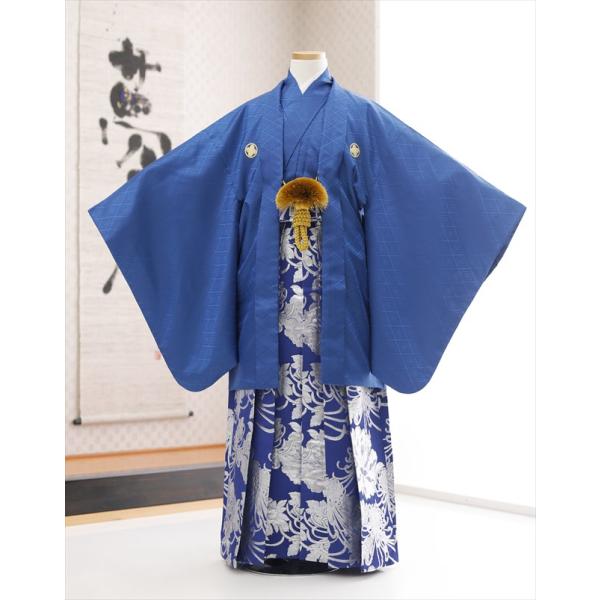卒業式 袴レンタル 小学校 男 ジュニア jmo159 小学生 紋付袴レンタル フルセット 羽織袴 袴 男性着物レンタル １２歳 十三参り 小学校卒業式 結婚式 145cm〜155cm イベント 和服 往復送料無料 スタイルネイビー×青銀吉...