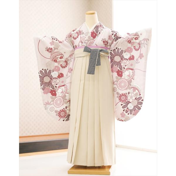 袴レンタル 小学校卒業式 joh5175 女の子 フルセット 小学生 ジュニア着物レンタル 十三参り 卒業袴 11歳 12歳 13歳 ６年生 人気 往復送料無料「ボヌールセゾン」ブランド ピンク吉祥慶華×クリーム袴【サイズ】身長…143cm...
