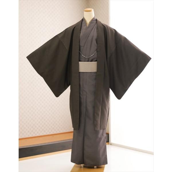 着物レンタル 男 kmo015 メンズ着物 男性着物レンタル かんたん着付け ワンタッチ着付け 着流し 町歩き 七五三のパパ 父親 羽織 kimono 二次会 イベント 和服 人気 オリーブブラウン×スタイリッシュモダン【身　長】160cm...