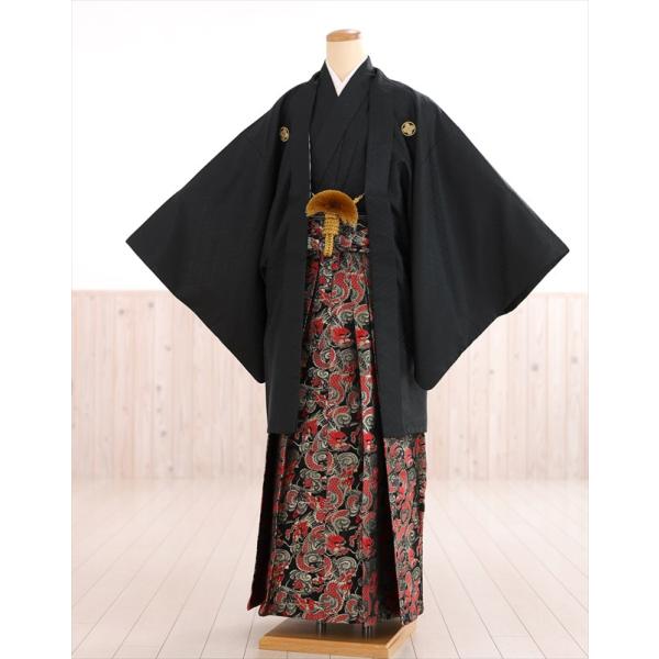 成人式 男 紋付袴 レンタル mo226s フルセット 羽織袴レンタル メンズ 着物レンタル 袴レンタル 男性着物 成人式レンタル 二十歳 １月 貸衣装 和服 hakama 成人式袴 2026「黒地に上昇無双龍高級袴」【サイズ】身長…156...
