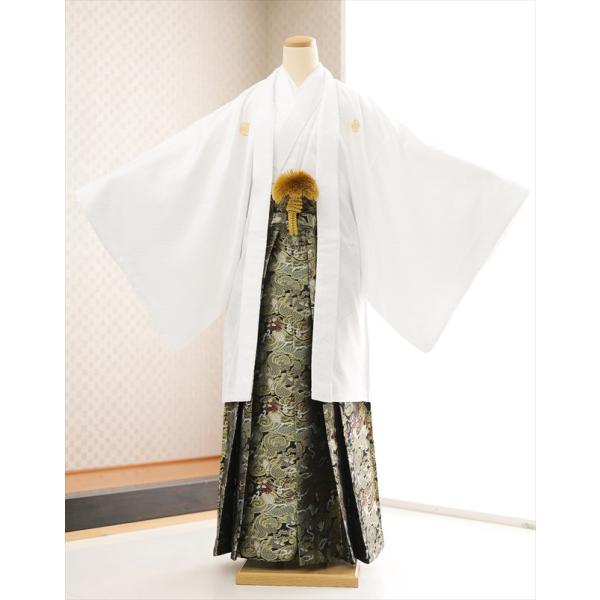 成人式 男 紋付袴 レンタル mo242s フルセット 羽織袴レンタル メンズ 着物レンタル 袴レンタル 男性着物 成人式レンタル 二十歳 １月 貸衣装 和服 hakama 成人式袴 2026「白地に黒金昇龍スタイリッシュアート袴」【サイズ...