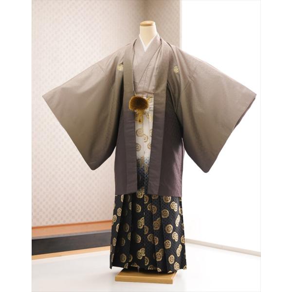 成人式　袴レンタル　男　紋付レンタル mo283s 「スタイリッシュブラウン黒金白ぼかし袴」 紋付袴フルセット 羽織袴レンタル 着物レンタル 袴レンタル 男性着物 成人式レンタル 二十歳 正月 貸衣装 和服 20 メンズ 2026 kimo...