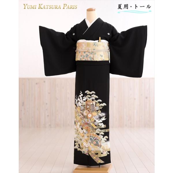 夏用 単衣 桂由美 大きいサイズ留袖レンタル sth765 黒留袖レンタル 「平安京」広幅 結婚式 母親 フルセット 留め袖 着物レンタル 正絹 貸衣装 豪華 人気 Yumi Katsura  往復送料無料【対象年齢】30代〜60代におすす...