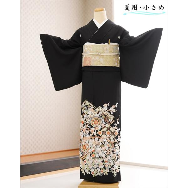 夏用 単衣 最高級プレミアム「特選手刺繍」留袖レンタル sts770s 黒留袖レンタル 結婚式 母親 親族 フルセット留袖 留め袖 着物レンタル 正絹 豪華 人気 tomesode 往復送料無料 吉祥彩りの絢爛慶麗華【身　長】145cm〜1...
