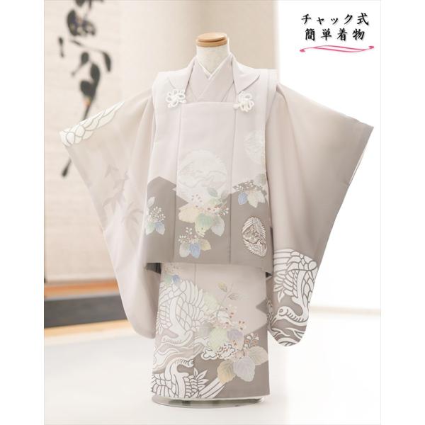 チャック式で簡単ワンタッチ着付け ３歳 男の子 被布セット 七五三 着物レンタル zdf036 くすみピンクベージュに慶華吉祥鳳凰【サイズ】身長…95cm前後（93cm〜98cm位）【素　材】表地：上質ポリエステル/裏地：ポリエステル【レン...