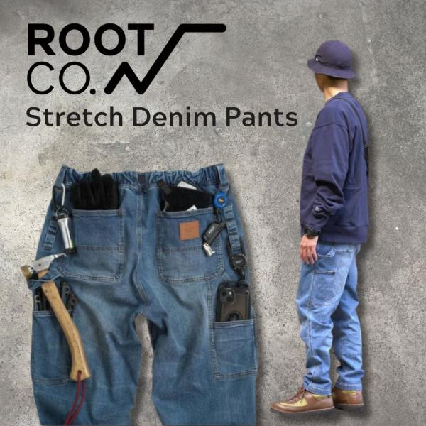ワークスタイルの定番アイテム「ペインターパンツ」のテイストにROOT CO.ならではのアレンジを加えた、ほど良いサイズ感とシルエットのオリジナルデニム。レギュラーウェイト(11オンス)のストレッチデニム素材で、屈伸等の動きが多くなるキャンプ...