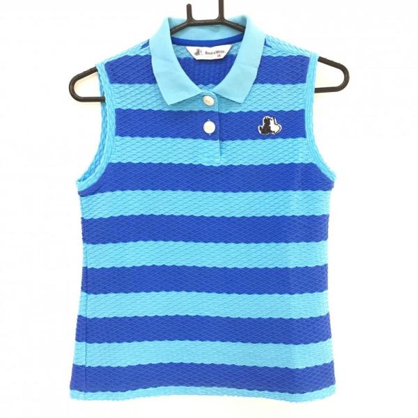 ブランド：Black＆Whiteアイテム：ノースリーブポロシャツ表記サイズ：L実寸サイズ：身幅：約41cm袖丈：約-cm肩幅：約34cm着丈：約55cm特徴・仕様：凹凸織生地 ビーズ 　付属品：商品ランク：Aコメント：襟うす汚れ