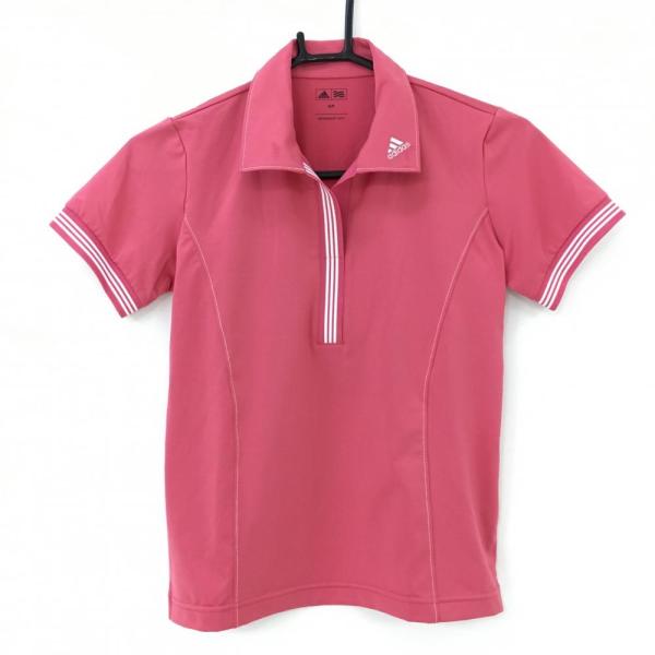 ブランド：adidasアイテム：半袖スキッパーシャツ表記サイズ：S/P実寸サイズ：身幅：約44cm袖丈：約16cm肩幅：約34cm着丈：約53.5cm特徴・仕様：付属品：商品ランク：Aコメント：襟汚れ少