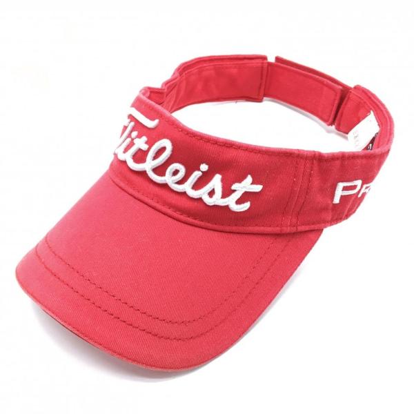 ブランド：TITLEISTアイテム：サンバイザー表記サイズ：表記なし実寸サイズ：　つば：約7cm特徴・仕様：付属品：商品ランク：B+コメント：色褪せ少、額薄汚れ