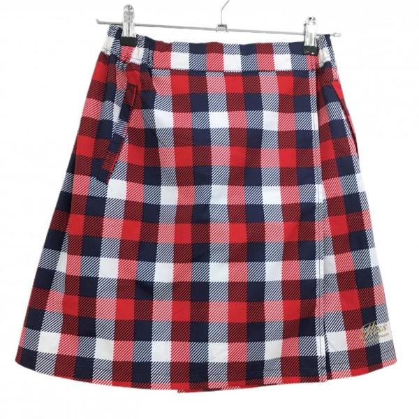 ブランド：kiss on the greenアイテム：ラップスカート表記サイズ：FERR実寸サイズ：　ウエスト：約31cm　スカート丈：約47cm特徴・仕様：チェック メッシュ裏地　付属品：商品ランク：A+コメント：