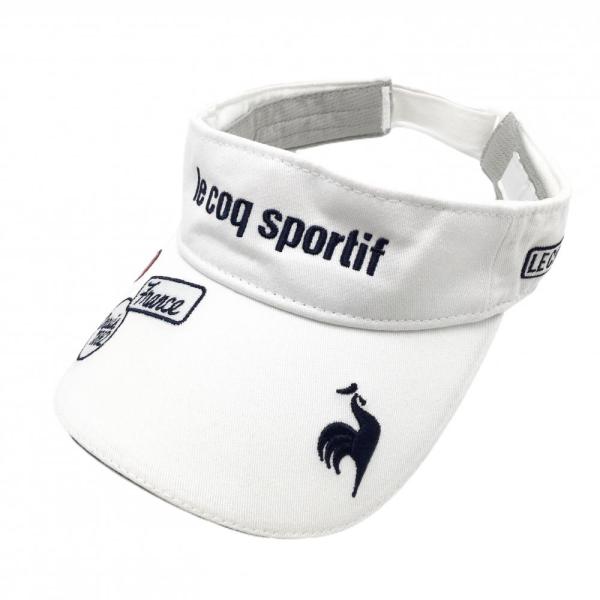 ブランド：le coq sportifアイテム：サンバイザー表記サイズ：実寸サイズ：　つば：約7cm特徴・仕様：付属品：商品ランク：B+コメント：品質タグ切り、つば・つば裏・内側など薄汚れ