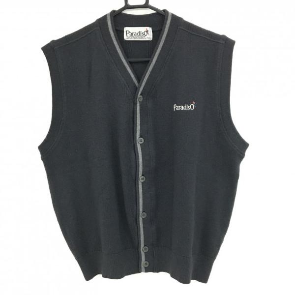 ブランド：Paradisoアイテム：アウターニットベスト 表記サイズ：LL実寸サイズ：　身幅：約58cm　袖丈：約-cm　肩幅：約44cm　着丈：約58.5cm特徴・仕様：適応時期：春 ・ 秋商品ランク：B+コメント：腹部・背毛羽立ち