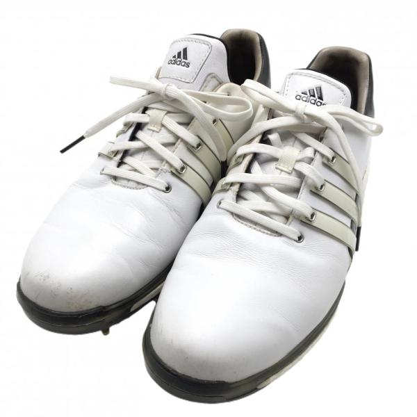 ブランド：adidasアイテム：ゴルフシューズ表記サイズ：27.0実寸サイズ：　アウトソール全長：約30.5cm　アウトソール最大幅：約11cm特徴・仕様：適応時期：商品ランク：Aコメント：ソール・つま先汚れ