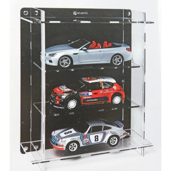 ESPOSITORE 1/18 3台用 36.8 cm × 12.5 cm × 44.9 cm (内部高さ 12.0 cm) VETRINA PLASTIC DISPLAY ESPOSITORE FOR 3 CARS 36.8 cm × 1...
