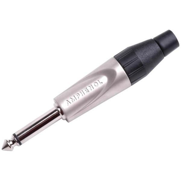 Amphenolの 1/4"モノフォンプラグカラー：ニッケル サテン対応ケーブル径：〜7mm当店独自流通によりお求めやすい価格でご提供いたします。