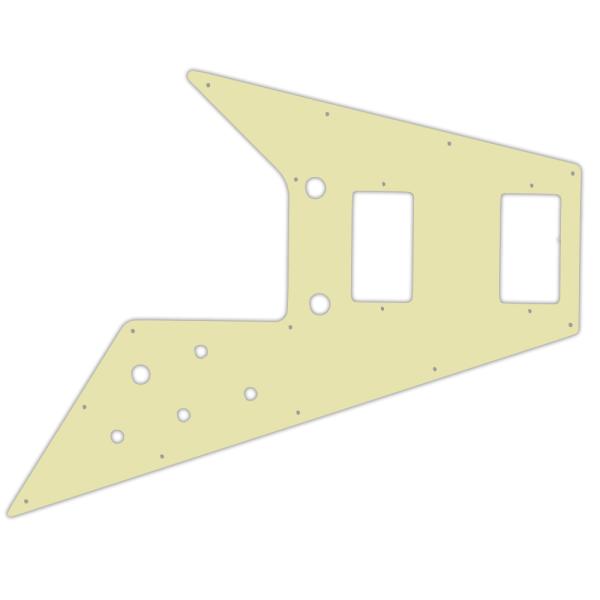 Gibson フライングV用ピックガード。ヴィンテージ感のある MINT GREEN 1PLY SOLID。現行に多い67年リイシューモデル。↓ピックガードの実寸大画像です。参考にご覧ください。https://www.repairgarag...