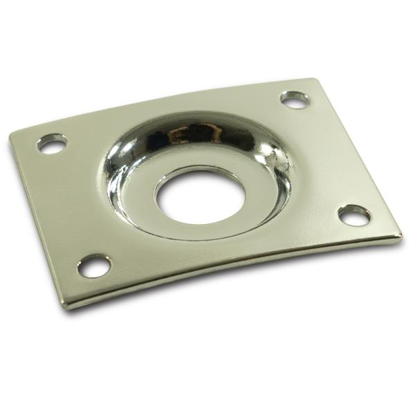 長方形ジャックプレートですサイズ：36mm x 29mmビス間隔：28mm x 20 mm※取付ビスは付属しません。カラー：クロームメール便にて発送致します。当店独自流通でお求めやすい価格でご提供いたします。
