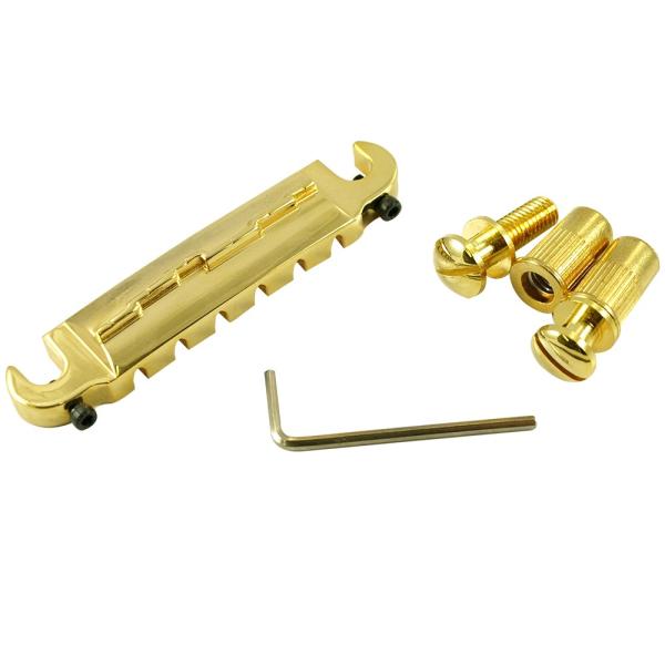 ブリッジサドルとストップテイルピースが一緒になったラップアラウンド・ブリッジです。両サイドにある黒いビスを調節することで全体のオクターブピッチを調整することが可能です。Les Paul Jr.などのバーブリッジのギターにお勧めです。カラー：...