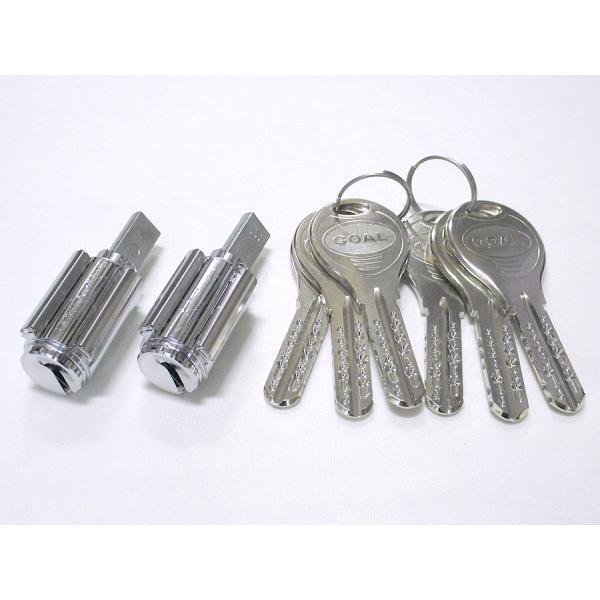 ゴールV-18PX16.5ミリ取替用シリンダー2個同一タイプ、GCY-262(テール刻印46)タイプです。テール部の長さは16.5ミリです。子鍵は6本ついています。