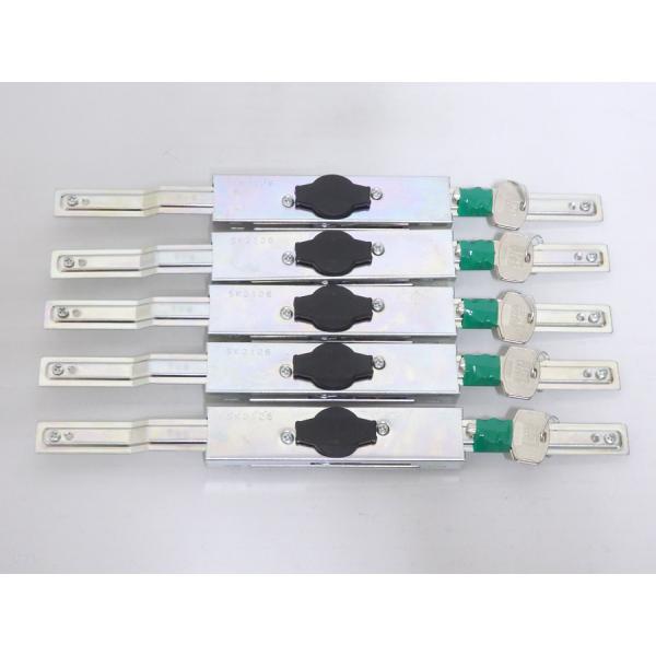 三和シャッターKS-25タイプです。本体寸法30ミリ×130ミリ　アーム寸法伸びたとき345ミリ縮めたとき300ミリ。片面シリンダーで、子鍵はそれぞれ2本の合計10本ついています。