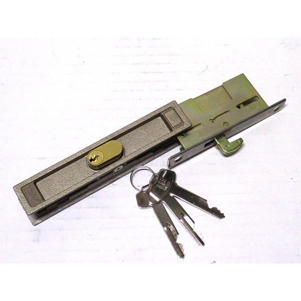 サッシメーカー Y.K.K形式 召合せ内外締り カマ内部操作 スライド式 フロントサイズ L142(112)×W25(16)ビスピッチ 化粧座127ミリ、ケース95ミリドア厚 28ミリ