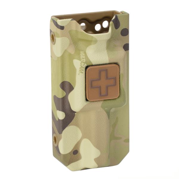 ●縦でも横でも設置可能、緊急時に瞬時に止血帯を取り出せるケース●Eleven10のターニケットGen7を収納できる止血帯専用収納ケース。射出形成ナイロンケースのパネルを2枚組み合わせた作り。クロスパッチとTactical Tailorのマリ...