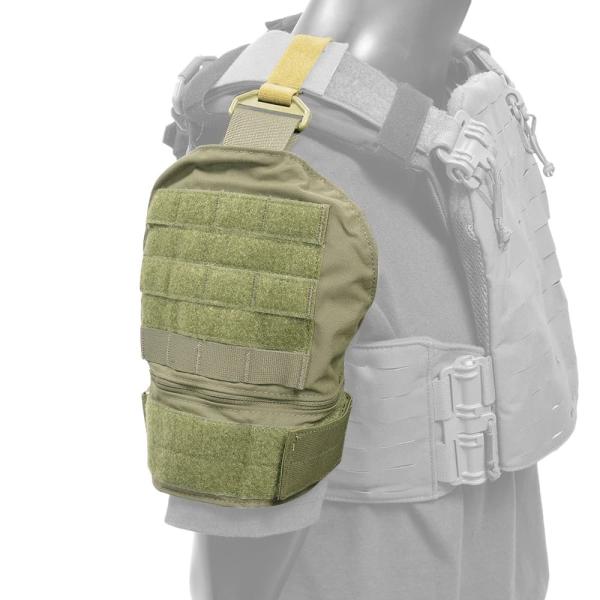 ●被弾率の高い肩を保護し、MOLLEポーチなどの追加が可能●First Spea（ファーストスピア）、M.A.S.S.(モジュラーアーマー サプリメント システム）の上腕パーツで、ソフトアーマーを収納する為のカバーです。4コマ3列のPALS...