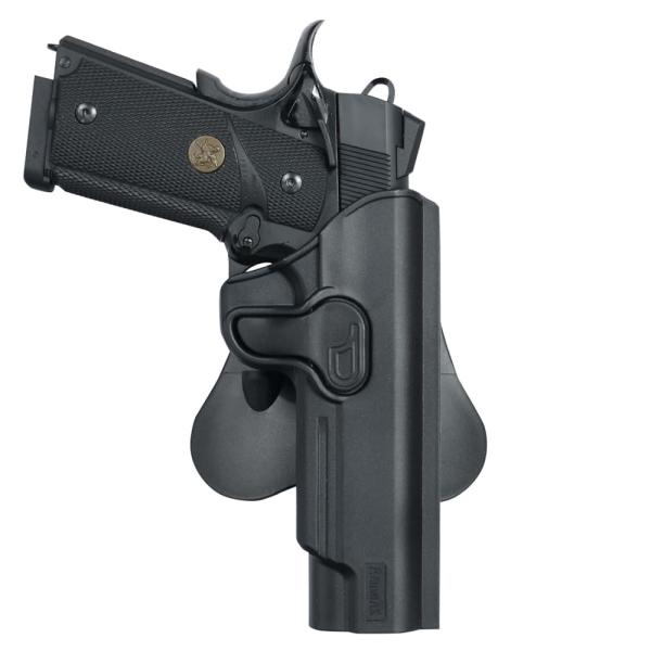 ●スライドの太いガバメントシリーズ「M45」に対応したホルスター●エアソフトガン向けの高品質ホルスターを製造するメーカー「AMOMAX」のタクティカルホルスター。●ホルスターの詳細 適合:・Carbon8 CO2ハンドガン <br&g...