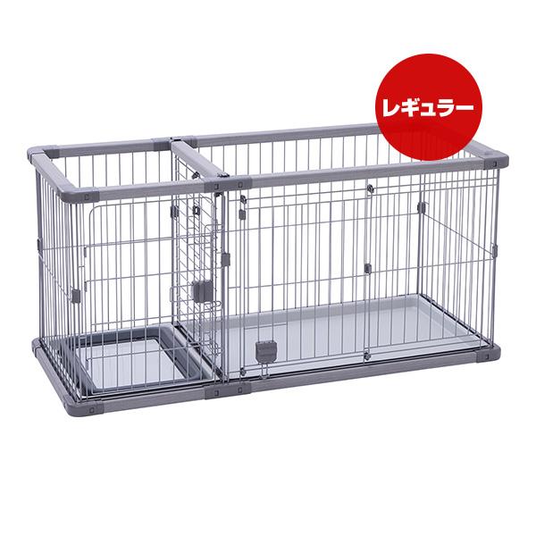 【送料無料・同梱可】トイレと住居スペースを区切れるから、トイレの場所を覚えやすい！住居側は横スライドドアで開閉がスムーズ。トイレ側はドアが大きく開き、ワンちゃんの出入りやシーツ交換もラクラク！●材質フェンス：鉄フレーム：塩化ビニル樹脂・もみ...
