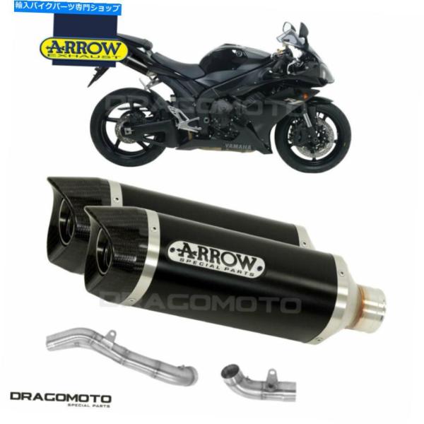 サイレンサー ヤマハYZF 1000 R1 2007 2008排気矢印雷雷アルプルブラックCC YAMAHA YZF 1000 R1 2007 2008 Exhaust ARROW THUNDER ALU Black CC