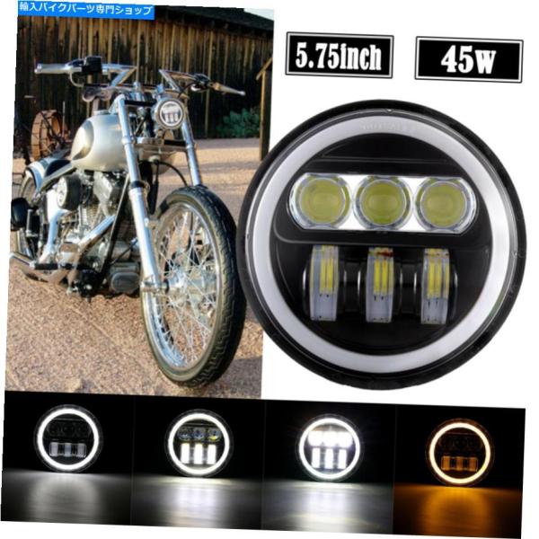 ヘッドライト オートバイ5-3 / 4 "5.75" LEDプロジェクターのヘッドライトW / Angelの目はハーレーダビッドソン Motorcycle 5-3/4" 5.75" LED Projector Headlight w/ An...