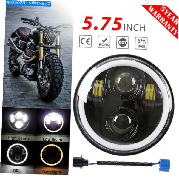 ヘッドライト 5-3 / 4 5.75 "ホンダシャドウスピリット700 750のためのオートバイLEDプロジェクターヘッドライト 5-3/4 5.75" Motorcycle LED Projector Headlight for Hon...