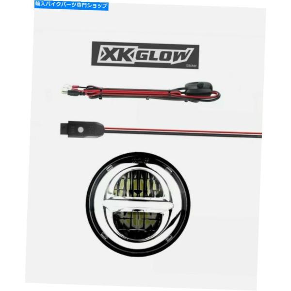 ヘッドライト XKグロークローム5 -.75 "RGB LEDヘッドライト XK Glow Chrome 5-.75" RGB LED Headlight