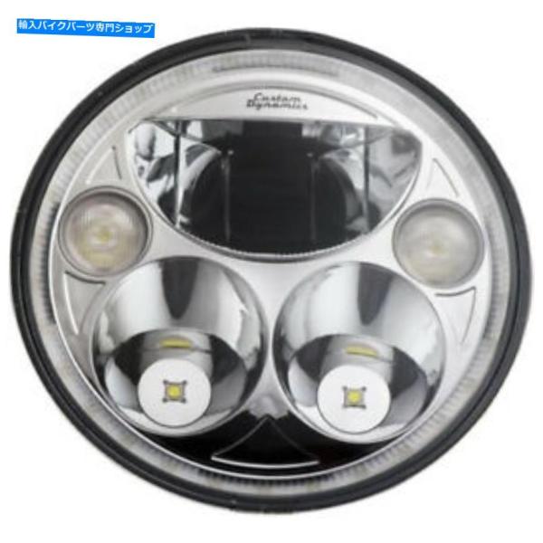 ヘッドライト カスタムダイナミクスCDTB-7-I-C 7 IN TRUBEAMヘッドライトインドチーフクローム Custom Dynamics CDTB-7-I-C 7in Trubeam Headlight Indian Chief C...