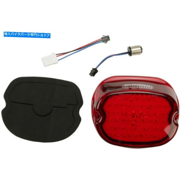 テールライト ハードドライブロープロファイルLEDリアテールライトレッドレンズハーレイローライダー1977-2020 Harddrive Low Profile LED Rear Tail Light Red Lens Harley Low...