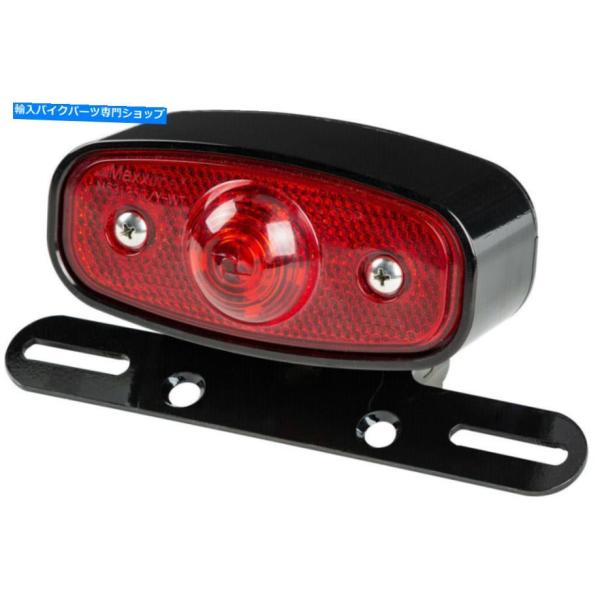 テールライト ブラックLEDチョッパーテールライトW /ナンバープレートブラケットハーリーローライダー1977-2020 Black LED Chopper Tail Light w/ License Plate Bracket Harle...