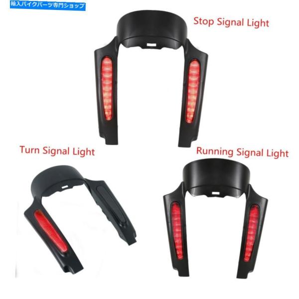 Rear Fender 後部フェンダーの伸縮性筋膜w / LEDライト09-13ハーレーツーリングCVOスタイル Rear Fender Extention Fascia w/ LED Lights For 09-13 Harley Tou...