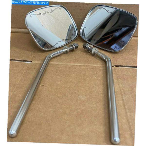 Mirror ハーレーダビッドソンイーグルウイングバーシールドクロームミラーカスタムチョッパーのセット（106 Harley Davidson Eagle Wings Bar Shield Set Of Chrome Mirrors Cus...
