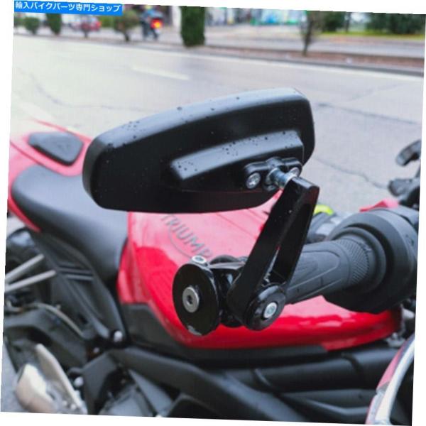 Mirror DUCATI 1199パニゲールオートバイ7/8 "バーエンドリアビューサイドミラーブラック For Ducati 1199 Panigale Motorcycle 7/8" Bar End Rear View Side Mi...