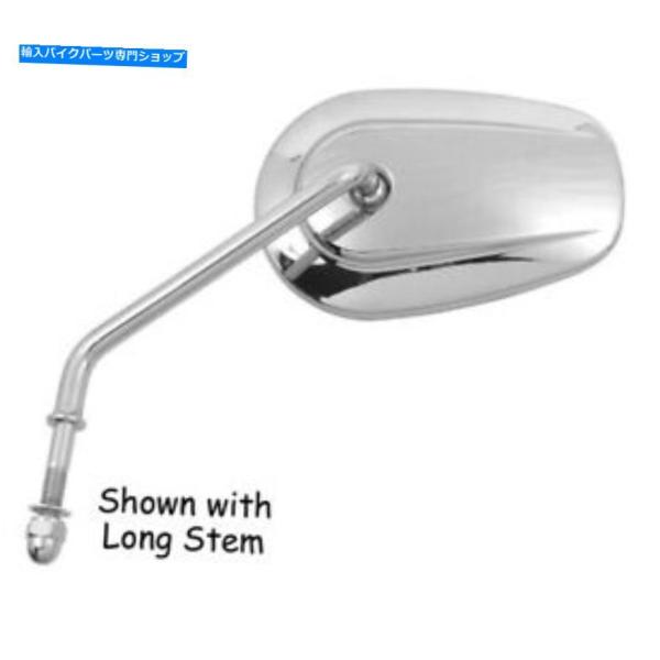 Mirror 中米中央47040クローム左サイドショートステムテーパーミラーハーリーRESP 91845-03B Mid-USA 47040 Chrome Left Side Short Stem Tapered Mirror Harley...