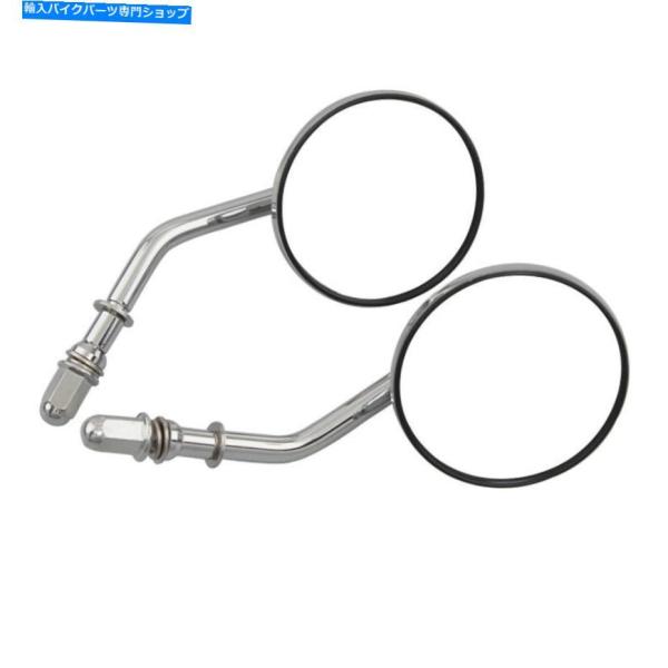 Mirror Pair Chrome Rewiewラウンドミラー8mmハーレーロードキングスポーツスターソフト Pair Chrome Rearview Round Mirrors 8mm For Harley Road King Spor...