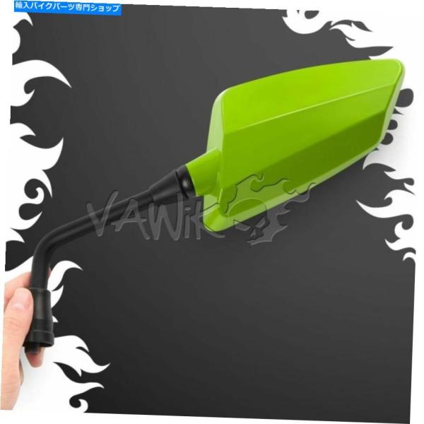 Mirror VAWIKホークグリーンオートバイリアビューミラーM10 10mm 1.25ピッチユニバーサルΕ VAWiK Hawk green motorcycle rear view mirrors M10 10mm 1.25 pitc...