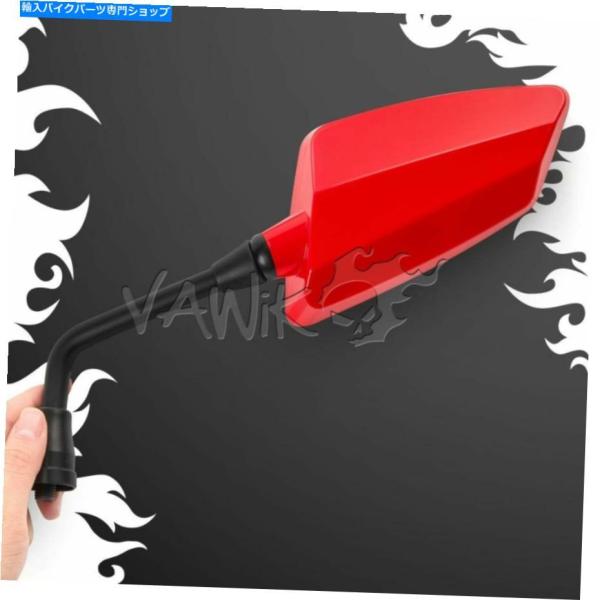 Mirror VAWIKホークレッドオートバイリアビューミラーM10 10mm 1.25ピッチユニバーサルΕ VAWiK Hawk red motorcycle rear view mirrors M10 10mm 1.25 pitch u...