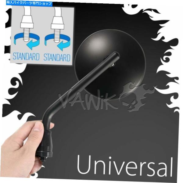 Mirror VAWIK Eclipseミラーショートステムブラック10mmフィットホンダCBF 125M CMX 250 SH125I VAWiK Eclipse mirrors short stem black 10mm fits Ho...