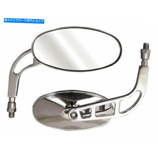 Mirror 10mmの糸が付いている自転車の普遍的な楕円形のオートバイの鏡 Bike It Phantom Universal Oval Chrome Motorcycle Mirrors With 10mm Thread