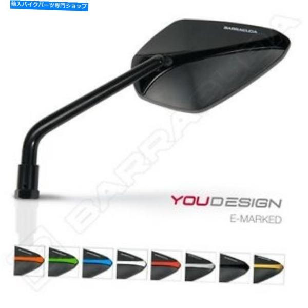 Mirror Barracuda Coppia Specchi Moto Retrovisori AバージョンNero Pair Mirrors Black BARRACUDA COPPIA SPECCHI MOTO RETROVISORI...